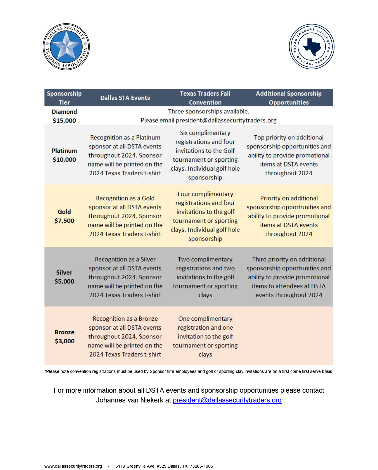 Sponsor DSTA | Dallas Security Traders Association